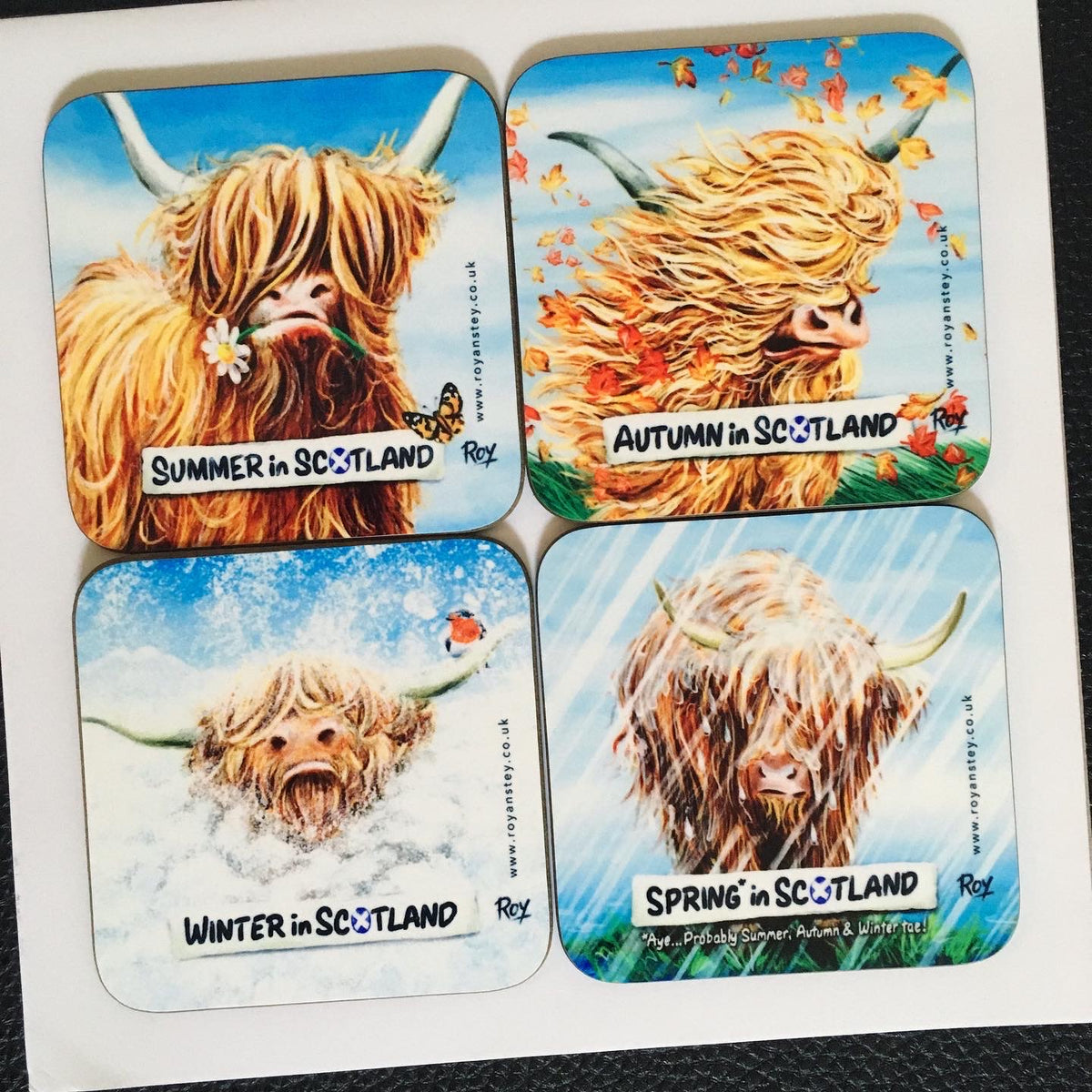 Seasonal Coaster Set. AKA, 4-pack of Coosters – Roy Anstey Design