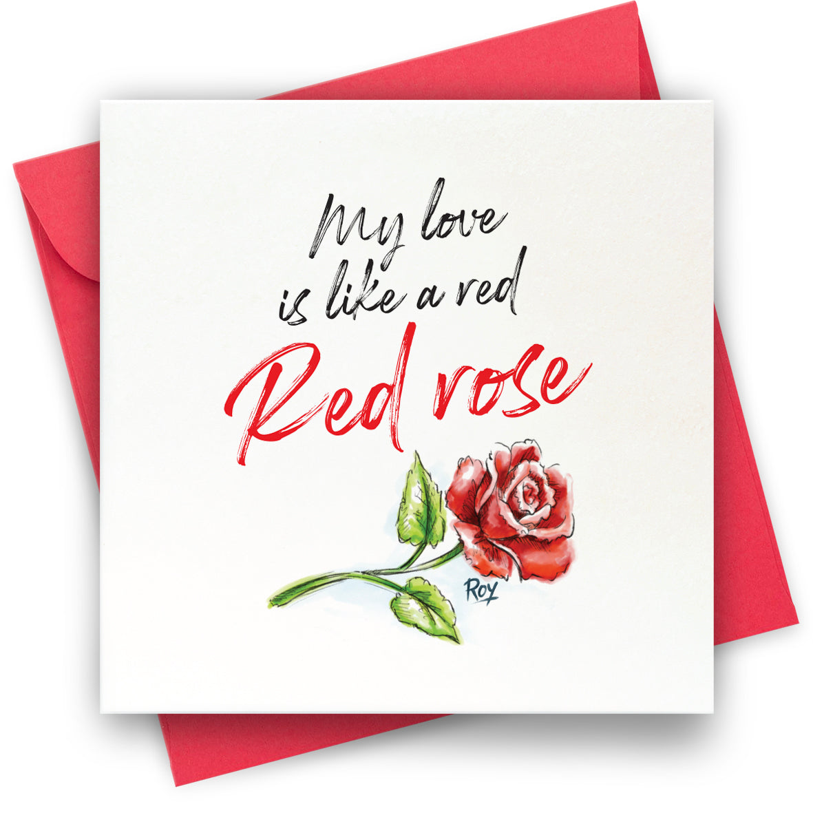 Red Rose: Greeting Card – Roy Anstey Design