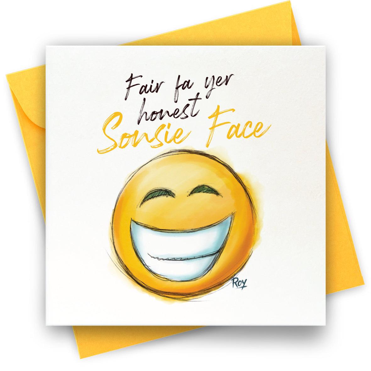 Sonsie Face Emoji: Greeting Card – Roy Anstey Design