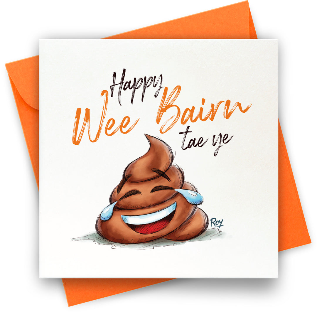 Wee Bairn Poo Emoji: Greeting Card – Roy Anstey Design